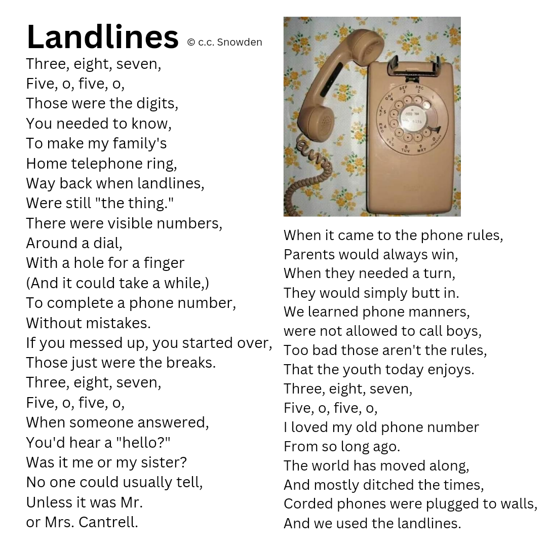 Landlines – Poetry by Carolyn Cantrell Snowden
