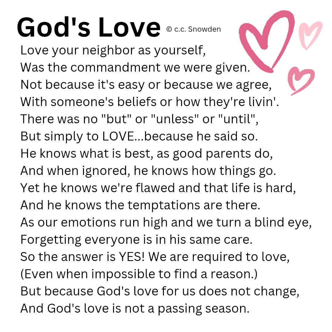 God’s Love – Poetry by Carolyn Cantrell Snowden